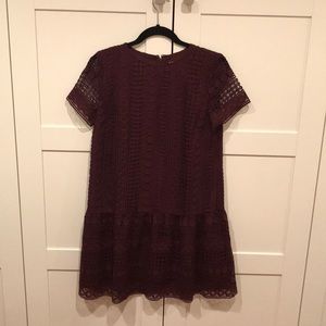 LOFT | Dresses | Loft Drop Waist Maroon Lace Dress | Poshmark